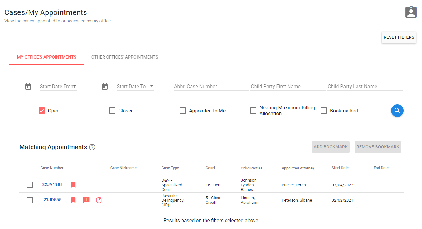 My Appointments Screen – OCR CARES Help Center